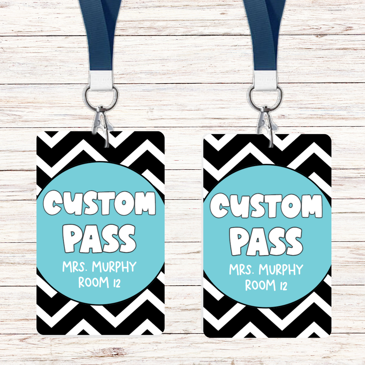 Black Chevron Theme Classroom Hall Passes - 8 pack – Swim Mom Customs