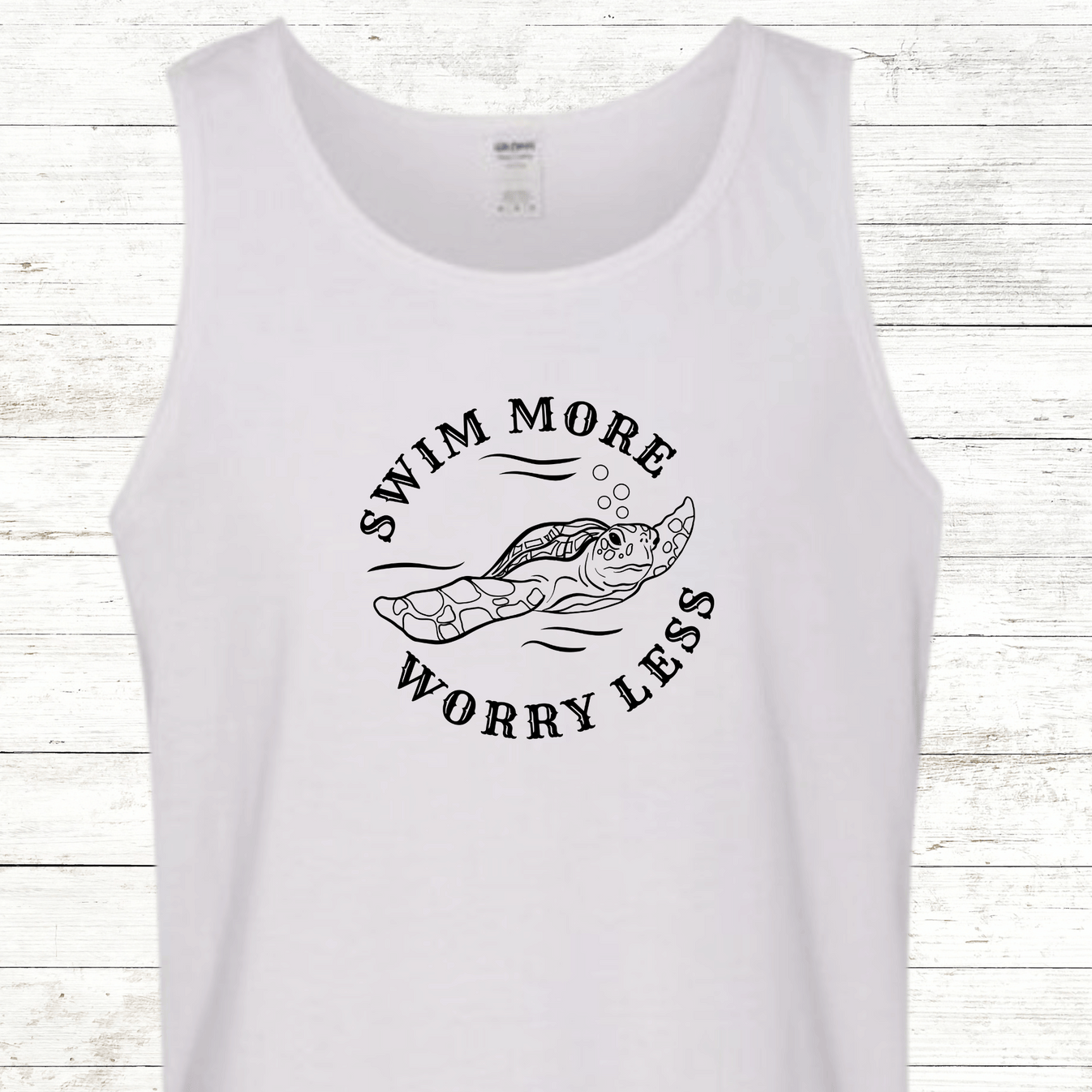 Swim More Worry Less (Tank) – Swim Mom Customs