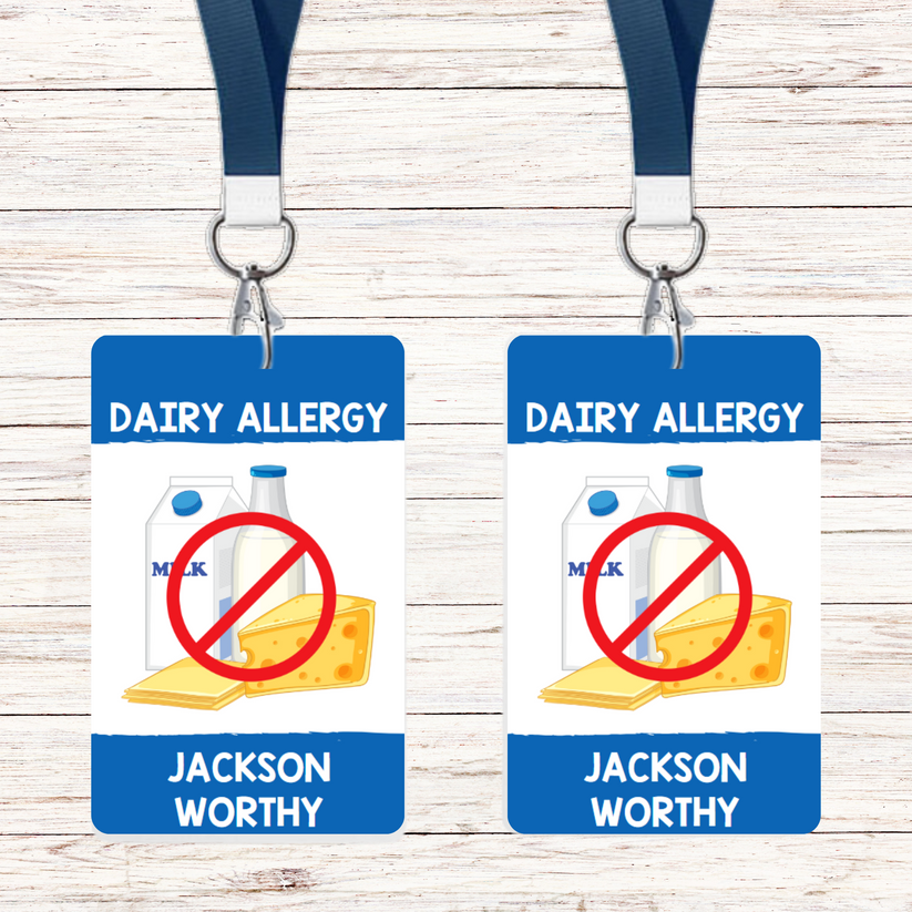 Food Allergy Lunchbox Tag: Dairy (Set of 2) – Swim Mom Customs