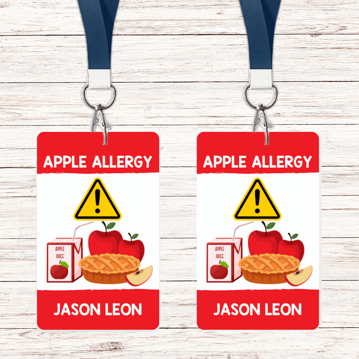 Food Allergy Lunchbox Tag: Apple (Set of 2) – Swim Mom Customs